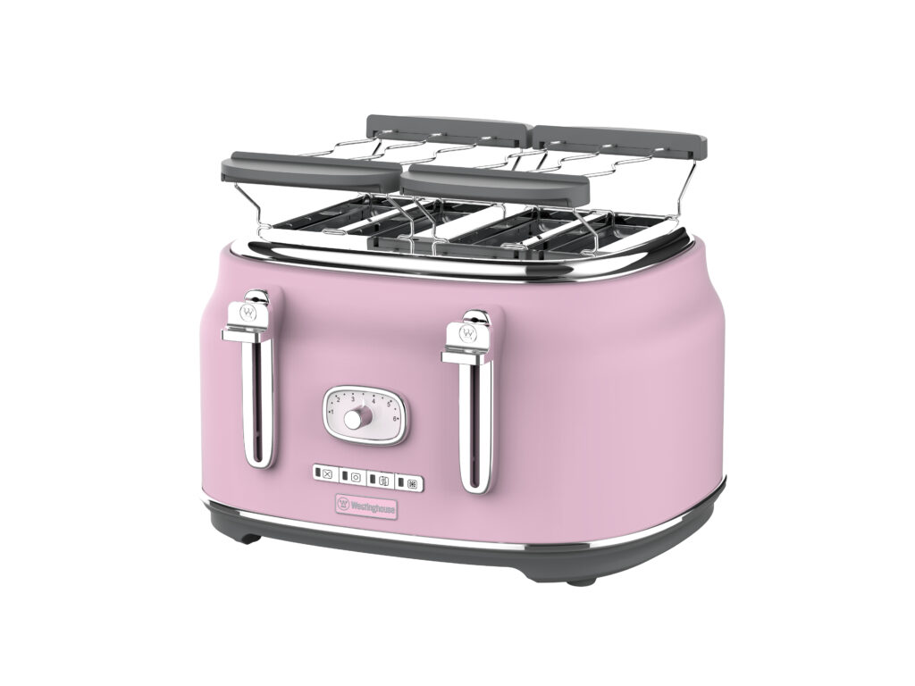 Westinghouse Retro 4 Slice Broodrooster - Roze | CookingFun